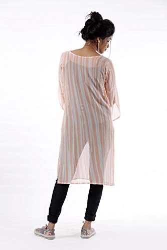 Buy udam Women's Georgette Printed Transparent Kurti (ud17, Multicolour ...