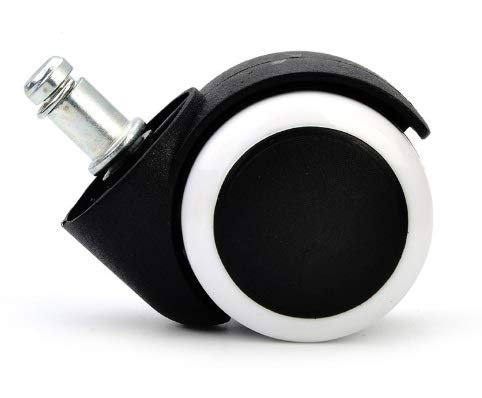Keetoz Nylon Castor Pin Type Revolving Chair Wheel (Black and White ...