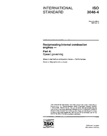 ISO 3046-4:1997, Reciprocating internal combustion engines - Performance - Part 4: Speed ...