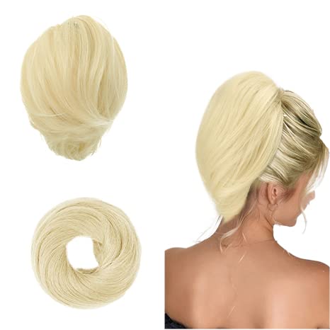 Amazon.com : BARSDAR Hair Bun Ponytail Extension, Straight Synthetic ...