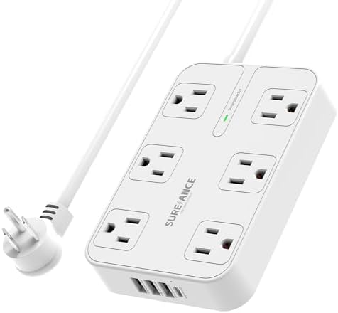 Amazon.com: 12-Plug Wall Outlet Extender with Shelf, Power Strips ...