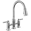 Delta Renaldi Matte Black Kitchen Faucet with Pull Down Sprayer, Bridge ...