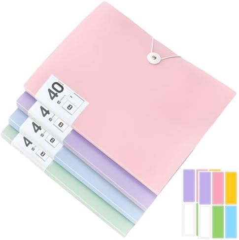 160 Pockets 4 Display Folders, 4 Pack 40 Pockets A4 Display Book ...