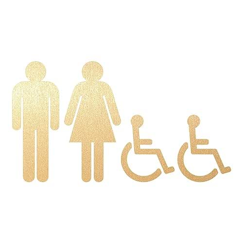 Amazon.com: Large Wooden Restroom Bathroom Figures - WC Signage - 8 ...