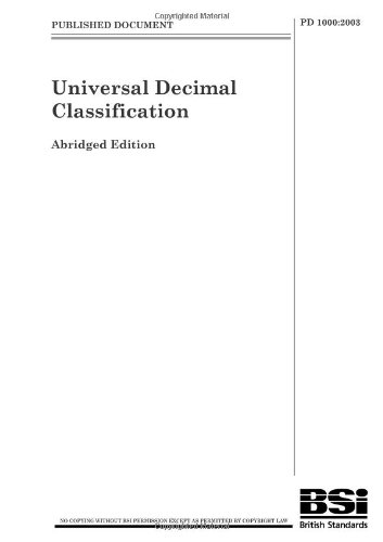 Universal Decimal Classification. Abridged Edition (PD 1000:2003) Ring ...