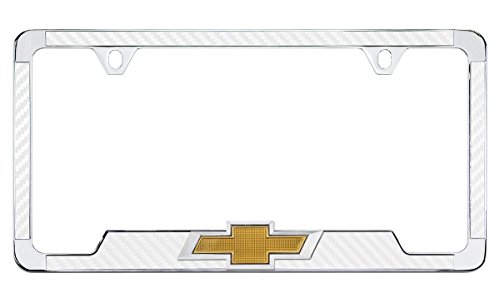 Snapklik.com : Chevy 3D Bowtie Carbon Fiber Vinyl Inlay License Plate Frame