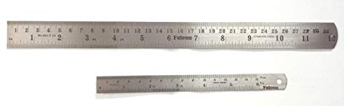 LOVELY Falcon Kristeel 6" & 12" Inch Stainless Steel Scale/Ruler Combo ...