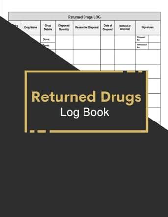 Returned Drugs Log Book: Medication Returns Notebook to Record Returned ...