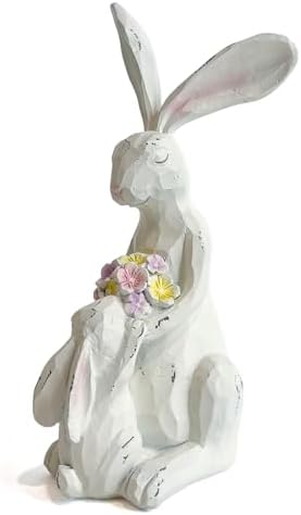 Amazon.com: YHHRESINHOME 11-inch Tall Hand-Painted Resin Easter Bunny ...
