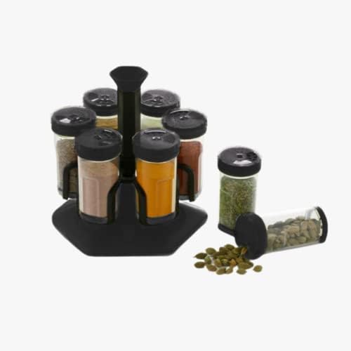 Buy Beclina Spice Rack (Black,Pack Of 12)|Plastic Revolving Masala Rack ...