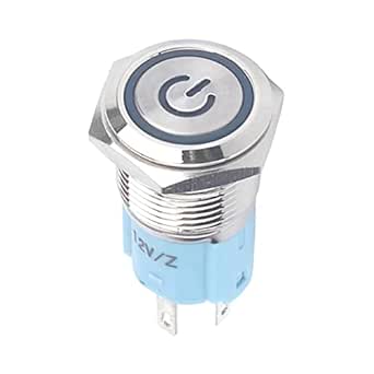 CALANDIS® 16mm 12V Metal Self-reset/Latching LED Push Button Switch ...