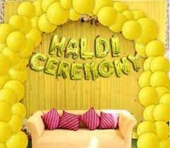 Haldi Ceremony Decoration Kit- 1 Haldi Ceremony Golden Foil Banner,30 ...