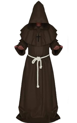 chuangminghangqi Mens Priest Halloween Costume Monk Outfit Medieval ...