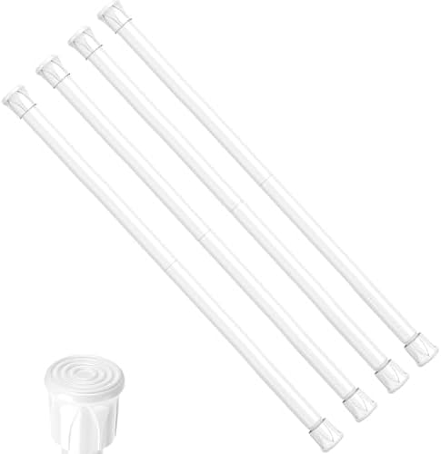 Tension Curtain Rod 28-38 inch Small Tension Rods White Adjustable ...