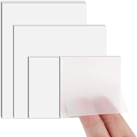 400 Sheets Transparent Sticky Notes, Waterproof Clear Sticky Notes ...