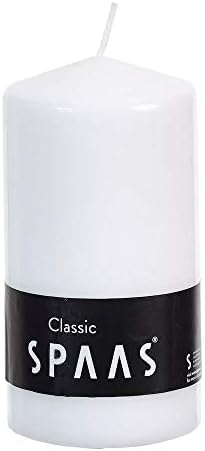 Spaas Unscented Pillar Candle 80/150 mm, 70 Hours, White : Amazon.co.uk ...