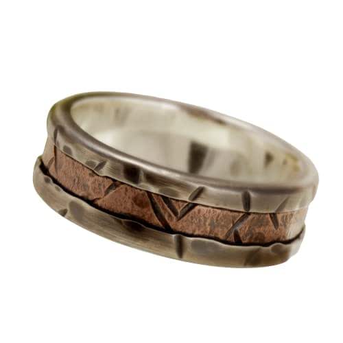 Amazon.com: Rustic Copper Men's Ring, Men's Engagement Ring, Copper ...