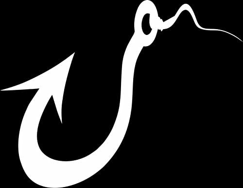 Amazon.com: ION Graphics Fishing Hook Sticker Car Window Bumper Decal ...