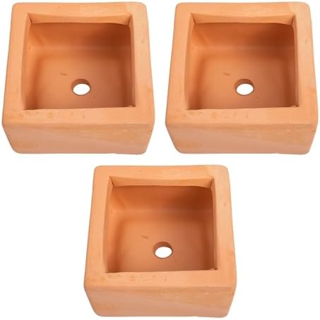 Amazon.com : Sosoport 3pcs Square Terracotta Flower Pot Flower Planter ...