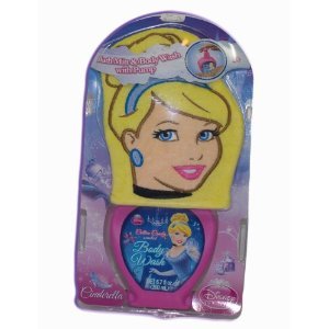 Amazon.com : Disney Princess Cinderella Bath Mitt, Body Wash Cotton ...
