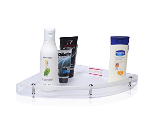 Navrang Innovations Acrylic Crystal Corner Shelf Transparent 8x8inch ...