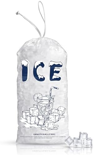 Amazon.com: Ice Bags 8 Lb. with Drawstring, 50 Pack Ice Bags for Ice ...