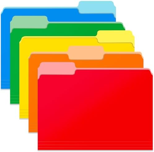 Amazon.com : Gloween File Folders, 15 Pack Two-Tone Colored File ...