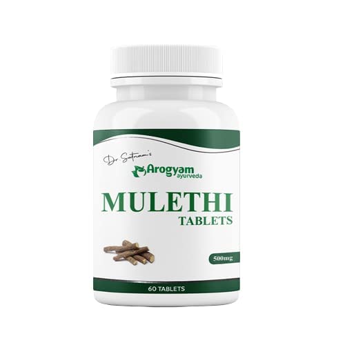 AROGYAM Mulethi Tablets 500mg, Glycrrhiza glabra Extract, Licorice ...