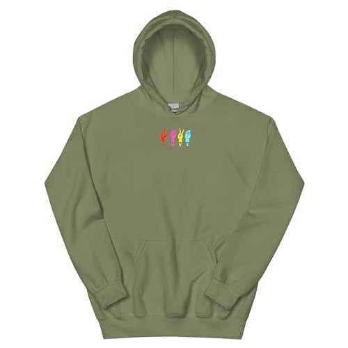 Amazon.com: ASL Hoodie, American Sign Language Hoodie, Minimalist ASL ...