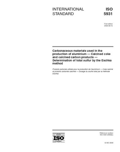 ISO 5931:2000, Carbonaceous materials used in the production of ...