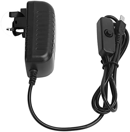 Raspberry Pi Power Supply with Switch Button- 5V 3A Micro USB Adapter ...