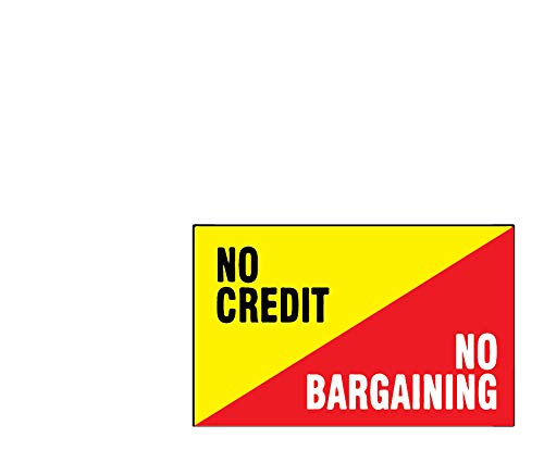 VVWV No Credit No Bargaining Sign Sticker for Public Private Hospital ...