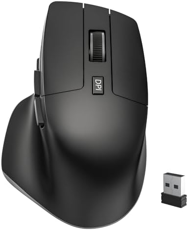Amazon.com: Amazon Basics Full Size Ergonomic Wireless Mouse with Fast ...
