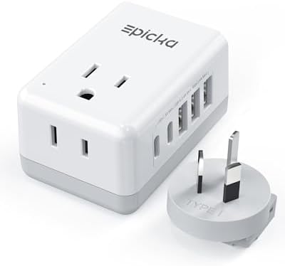 Australia New Zealand Power Plug Adapter, Type I Plug Adapter with 2 US ...