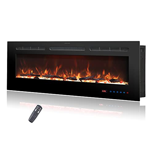 Rodalflame 65 Inches Electric Fireplace Inserts, Recessed and Wall ...
