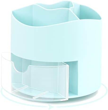 Uquelic Rotating Pen Pencil Holder, 4 Compartments Pen Pot - Desktop ...