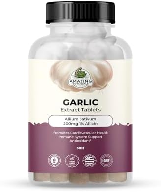 Amazon.com: Amazing Botanicals Garlic Extract Tablets - Allium Sativum ...