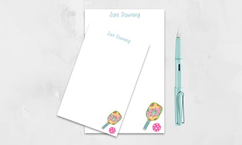 Amazon.com: Floral Personalized Pickleball Notepad, Custom Stationery ...