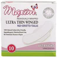 Amazon.com: Maxim Hygiene Products Natural Cotton Ultra Thin Winged ...