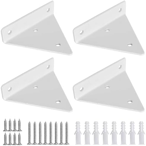 Pack of 4 Floating Shelf Brackets, Wall Mounted Invisible Triangle Wall ...