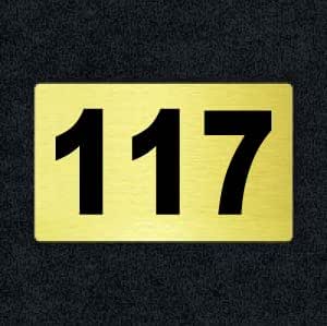 Number Plate 117 Room, Door No,Rack Numbers Warehouse, Gold Acrylic ...