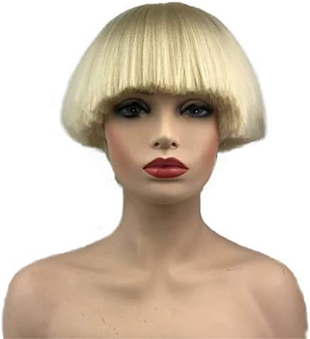 Amazon.com: FREE BEAUTY Blonde Bob Short Cosplay Flapper Wig-Straight ...