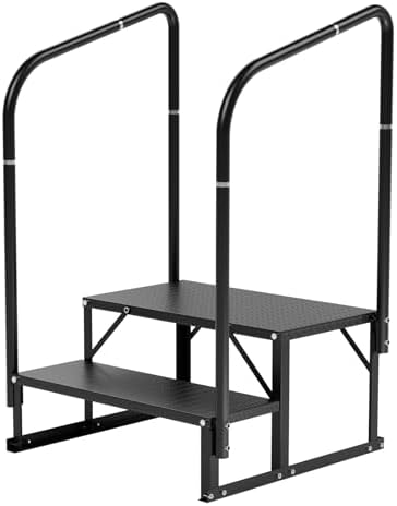Amazon.com: RV Steps with Two handrails, 2 Steps Mobile Home Stairs ...