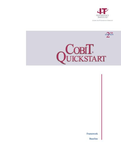 COBIT QuickStart, 2nd Edition: IT Governance Institute: 9781893209541 ...