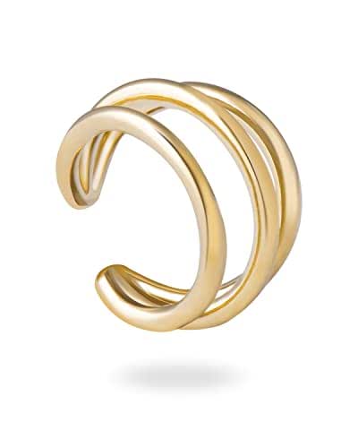 Amazon.com: JG 14K Gold Ear Cuff Hypoallergenic Lightweight Gold ...