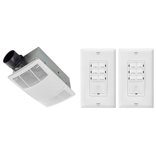 Broan-NuTone BHFLED80 PowerHeat Bathroom Exhaust Fan, Heater, and LED ...