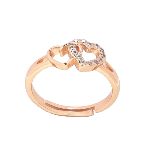 Buy heart shape ring for women and girl| Adjustable Gold plated Ring ...