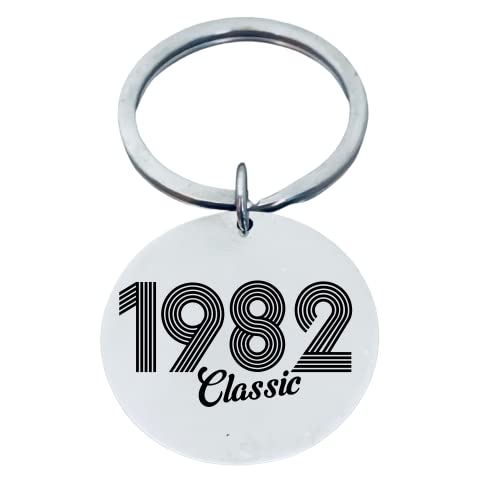 Amazon.com: 40th Birthday Keychain, 1982 Classic Stainless Steel ...