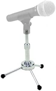TIGER MUSIC Desktop Table Mic Stand - Chrome : Amazon.co.uk: Musical ...