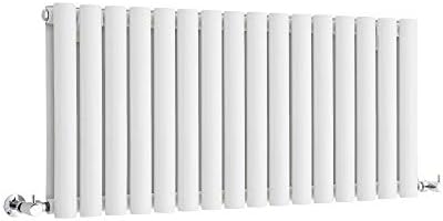 Milano Aruba - Modern White Horizontal Double Panel Oval Column ...